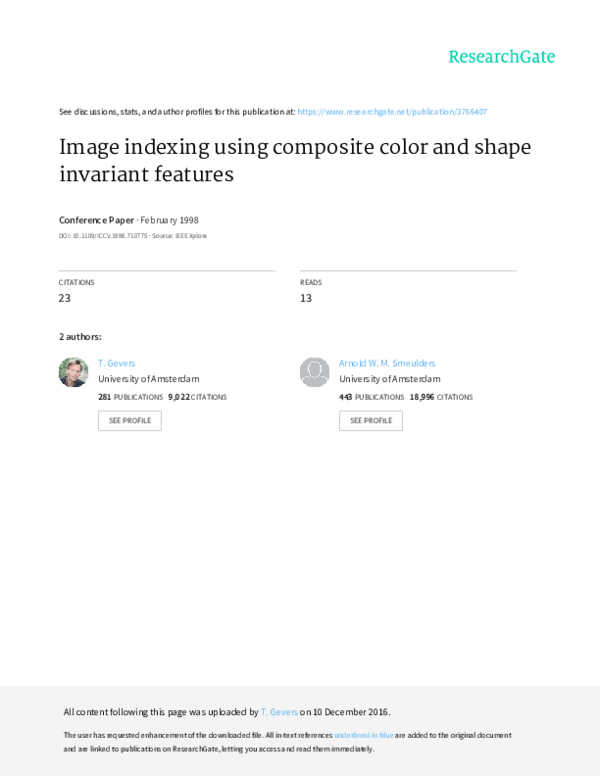 Pdf Image Indexing Using Composite Color And Shape Invariant Features