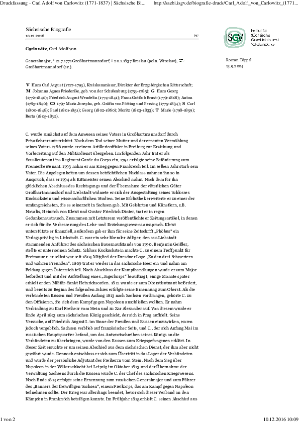 (PDF) Carlowitz, Carl Adolf von, in: Sächsische Biografie (http://saebi ... (PDF) Carlowitz, Carl Adolf von, in: Sächsische Biografie (http://saebi ...