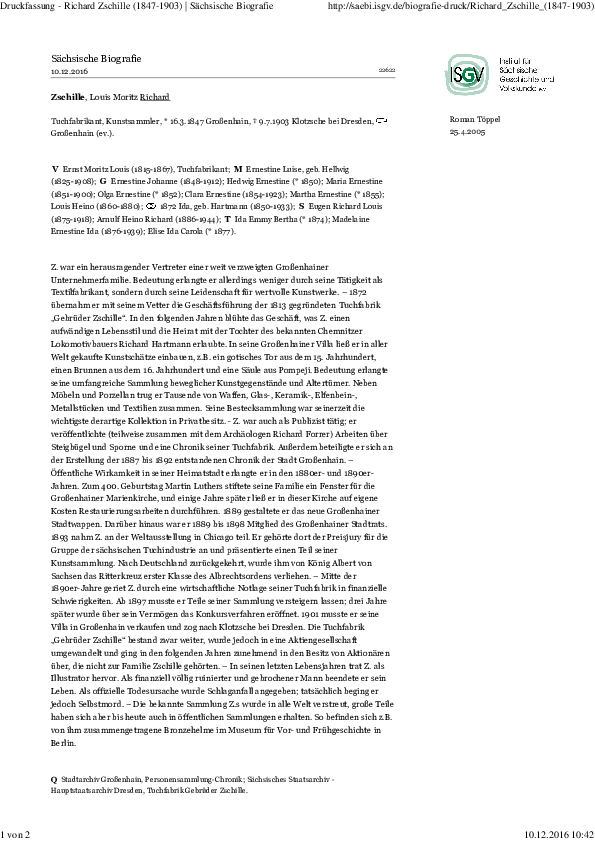 (PDF) Zschille, Louis Moritz Richard, in: Sächsische Biografie (http ... (PDF) Zschille, Louis Moritz Richard, in: Sächsische Biografie (http ...