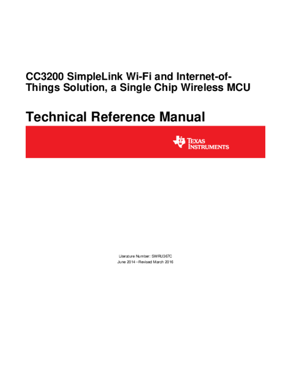 (PDF) CC3200 SimpleLink Wi-Fi and Internet-of- Things Solution, a ...