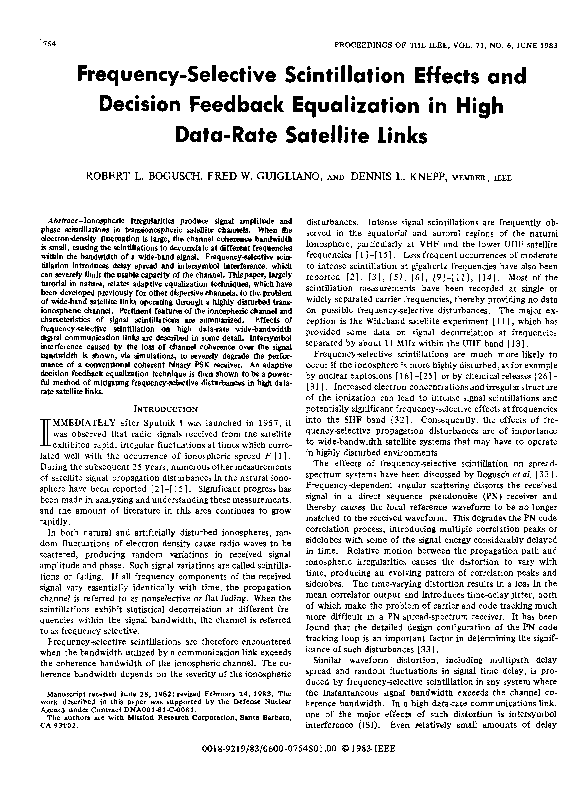 (PDF) Frequency-selective scintillation effects and decision feedback ...