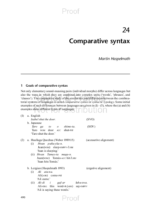 (PDF) Comparative syntax