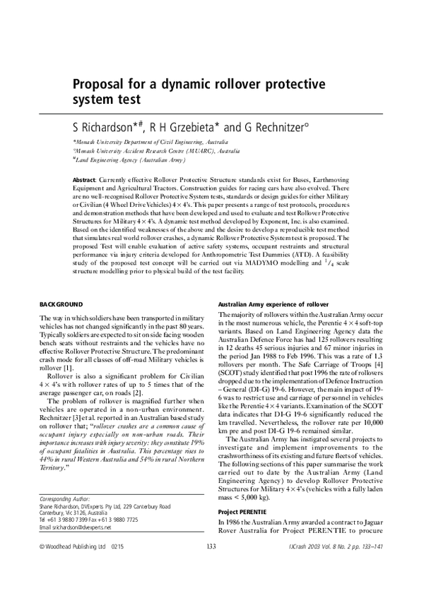 (PDF) Proposal for a dynamic rollover protective system test