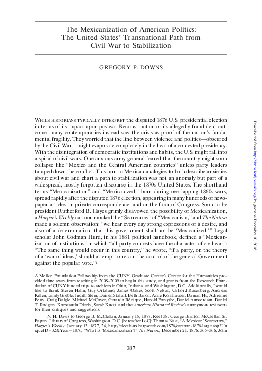 (PDF) The Mexicanization of American Politics: The United States ...
