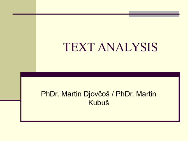 (PPT) TEXT ANALYSIS
