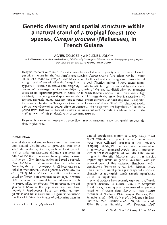 (PDF) Genetic diversity and spatial structure within a natural stand of ...