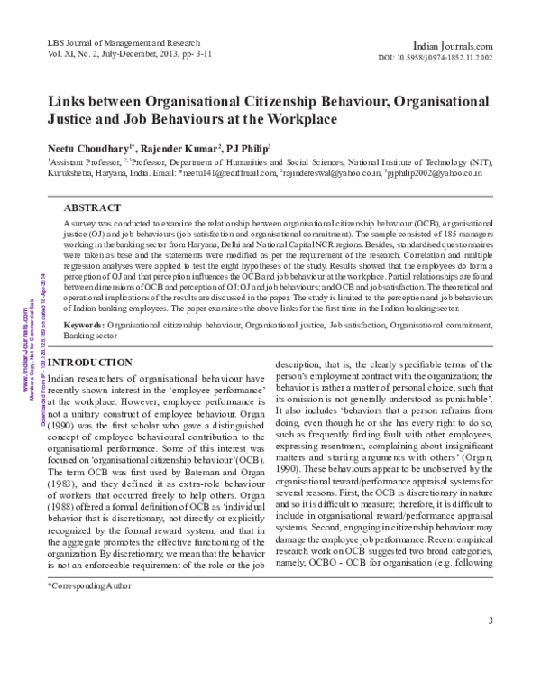 (PDF) Effects of Inter-organizational Justice on Dimensions of Organizational Citizenship ...