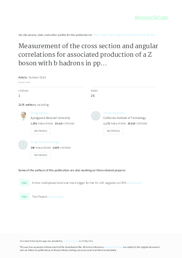 Pdf Measurement Of The Cross Section And Angular Correlations For