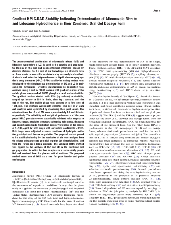 (PDF) Investigation of Behavior of Forced Degradation of Lidocaine HCl by NMR Spectroscopy and ...