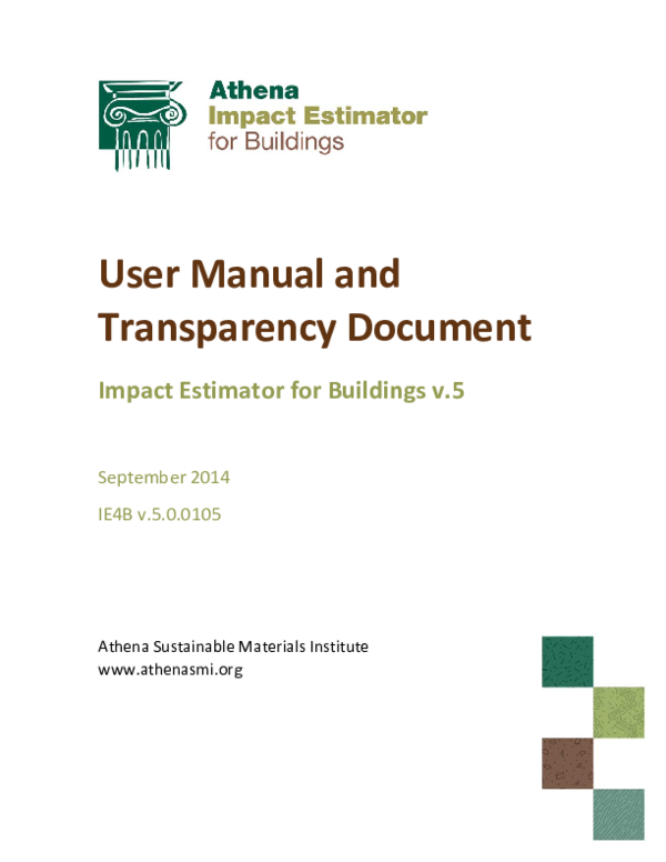 (PDF) User Manual and Transparency Document Impact Estimator for ...