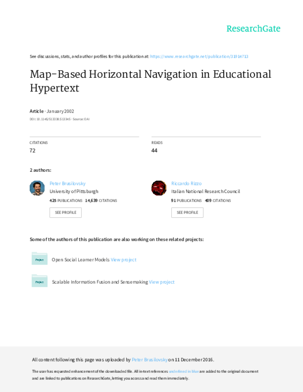 (PDF) Map-based horizontal navigation in educational hypertext ...