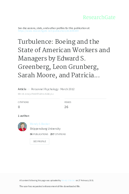 (PDF) Turbulence: Boeing and the State of American Workers and Managers ...