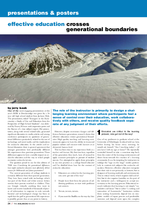 (PDF) Effective Education Crosses Generational Boundaries