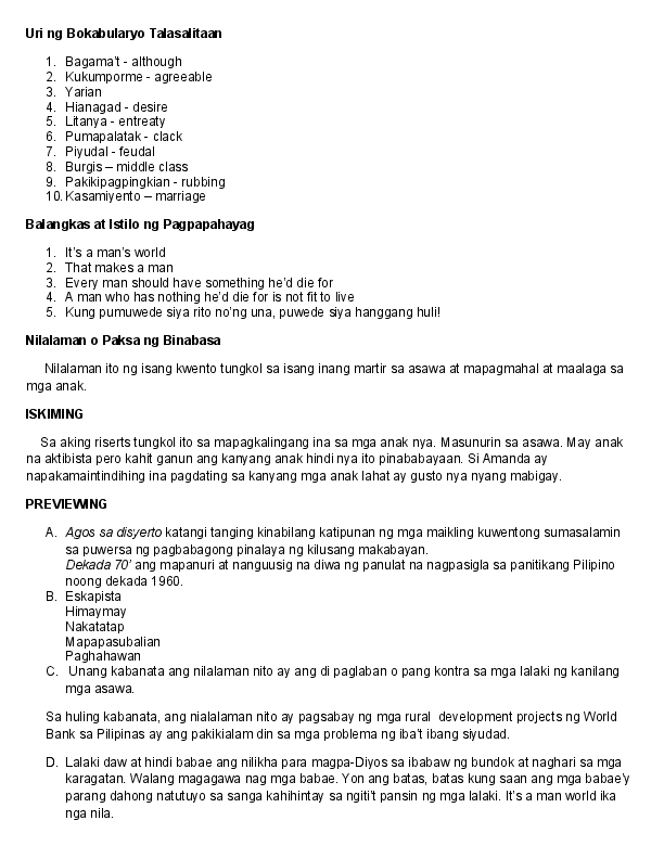 (DOC) Uri ng Bokabularyo Talasalitaan