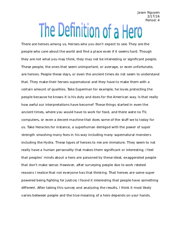 (DOC) The Definition of a Hero