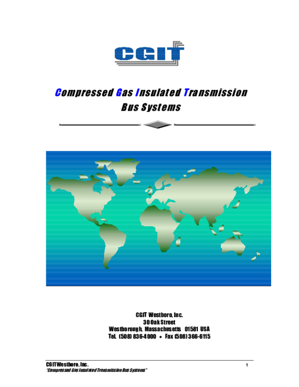 (PDF) Compressed Gas Insulated Transmission Bus Systems