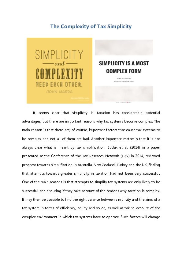 (PDF) The Complexity of Tax Simplicity