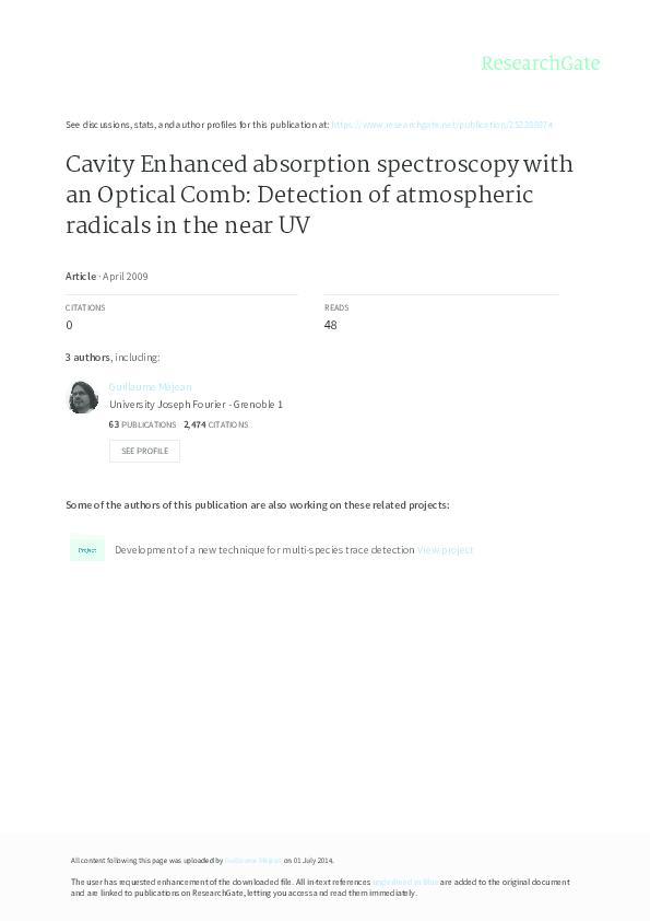 (PDF) Cavity-enhanced absorption spectroscopy with a red LED source for ...