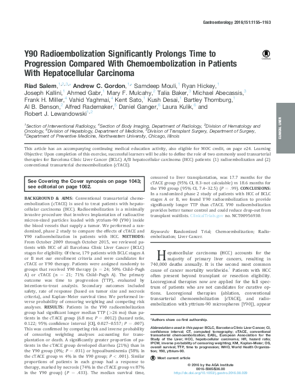 (PDF) Y90 Radioembolization Significantly Prolongs Time to Progression Compared With ...
