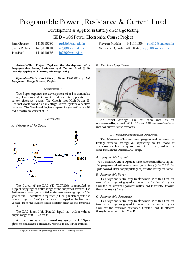 (PDF) Course Project: Programmable DC Electronic Load - Programmable ...