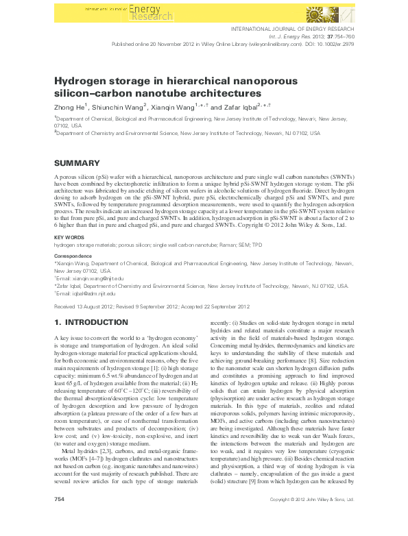 (PDF) Hydrogen storage in hierarchical nanoporous silicon-carbon ...