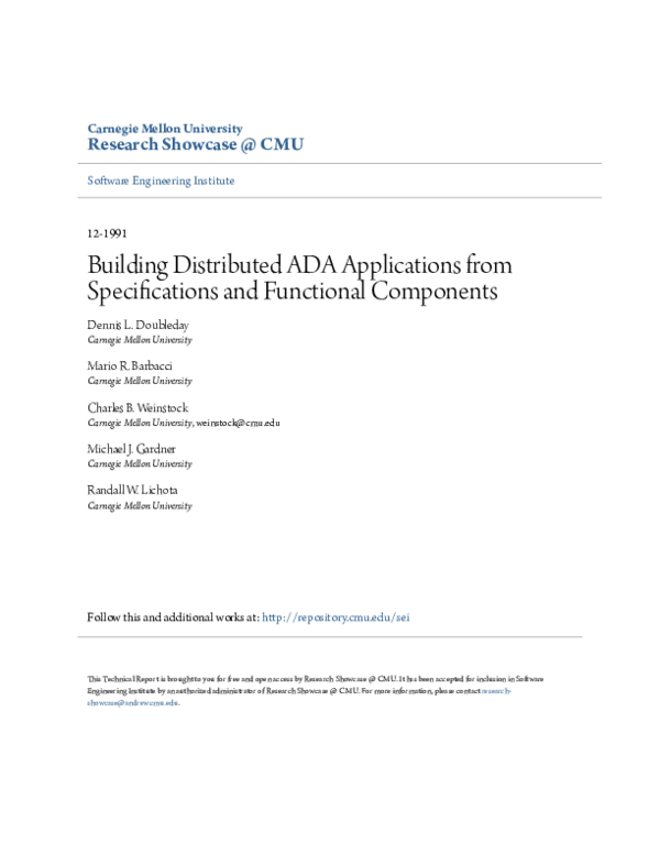 (PDF) Building distributed Ada applications from specifications and ...