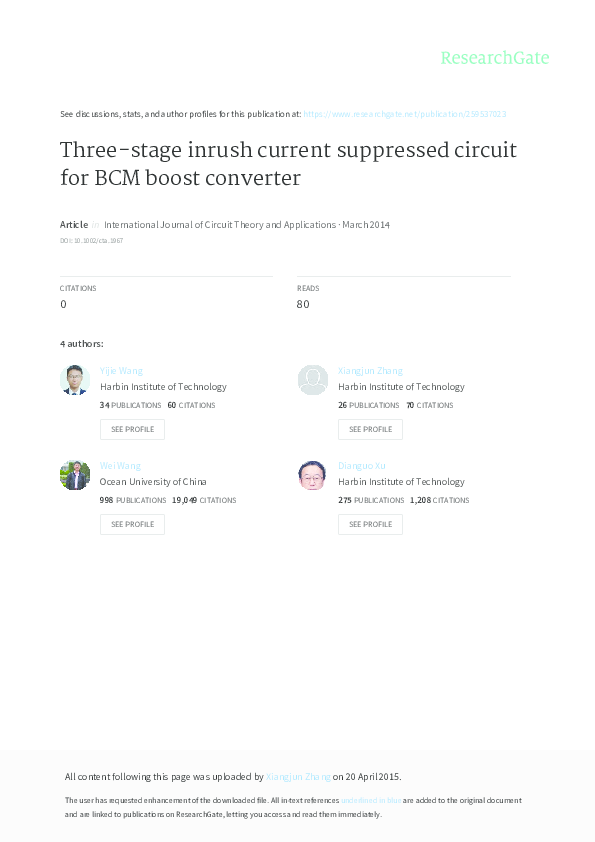 (PDF) Three-stage inrush current suppressed circuit for BCM boost converter