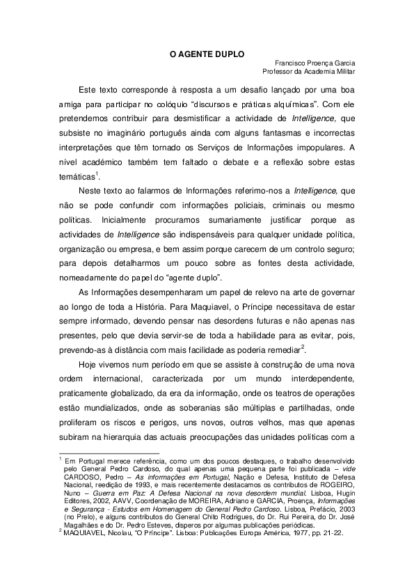 (PDF) O AGENTE DUPLO