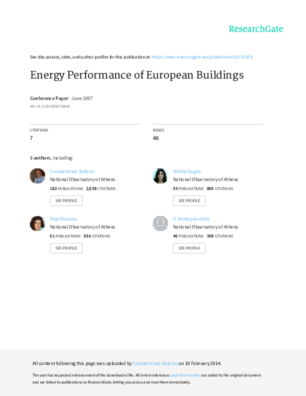 (PDF) Energy performance of European buildings