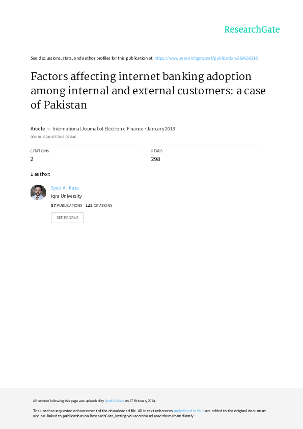 (PDF) Factors Affecting Internet Banking Adoption among Young Adults: Evidence from Malaysia
