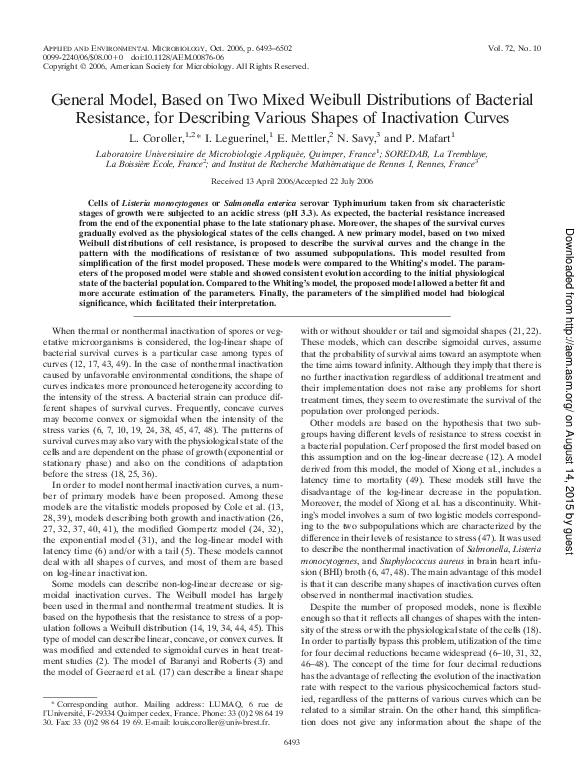 (PDF) General Model, Based on Two Mixed Weibull Distributions of ...