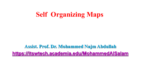 (PPT) Self Organizing Maps
