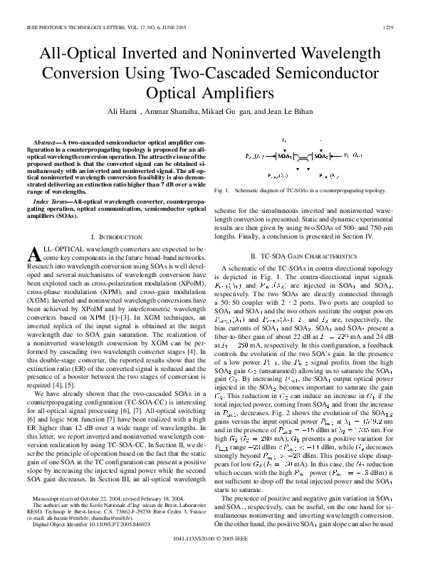 (PDF) All-optical inverted and noninverted wavelength conversion using ...