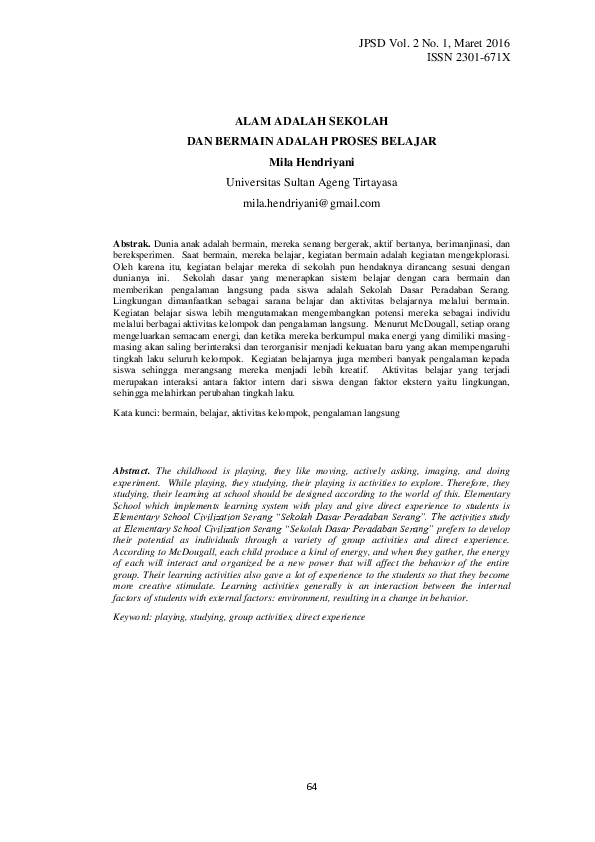 (PDF) ALAM ADALAH SEKOLAH