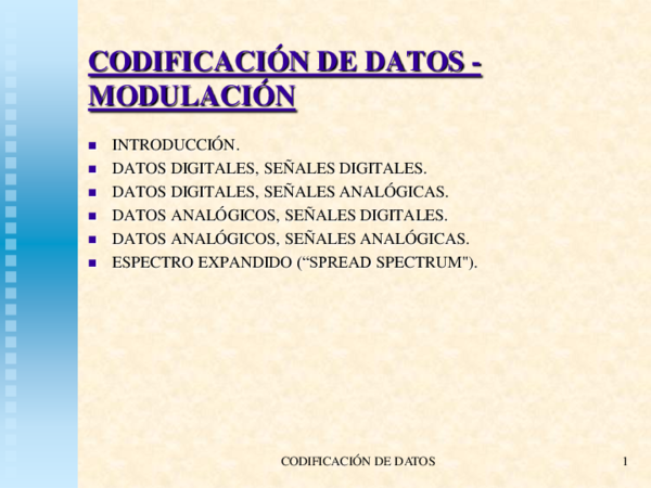 (PDF) CODIFICACIÓN DE DATOS CODIFICACIÓN DE DATOS - MODULACIÓN