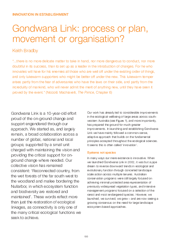 (PDF) Gondwana Link: process or plan, movement or organisation?