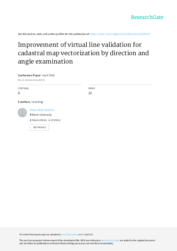 (PDF) IMPROVEMENT OF VIRTUAL LINE VALIDATION FOR CADASTRAL MAP ...