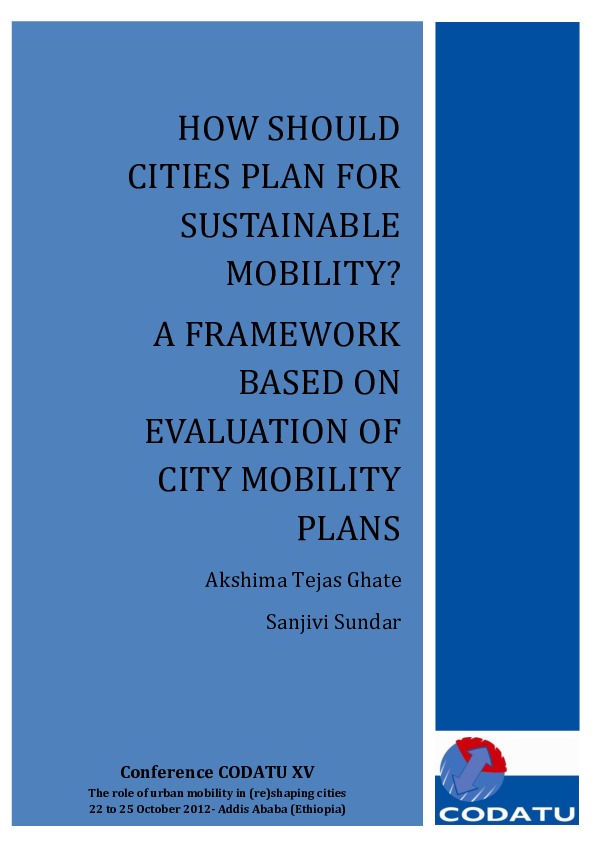 (PDF) How should cities plan for sustainable mobility? A framework ...