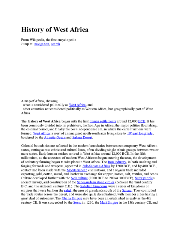 (DOC) History of West Africa