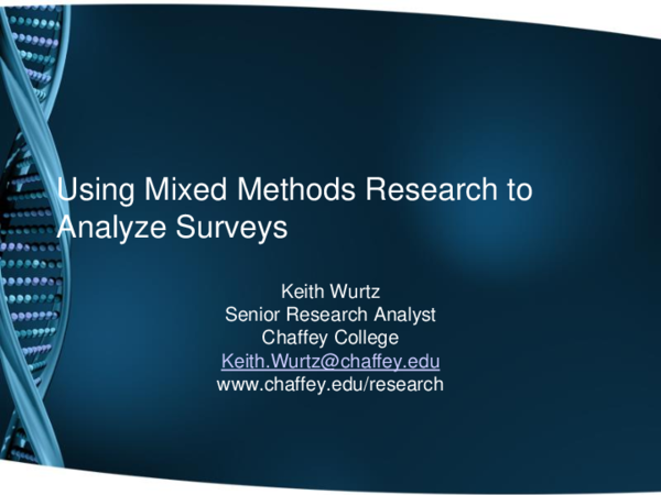 (PDF) Using Mixed Methods Research to Analyze Surveys
