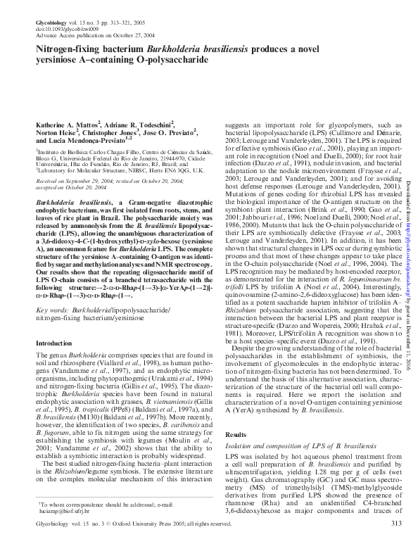 (PDF) Nitrogen-fixing bacterium Burkholderia brasiliensis produces a novel yersiniose A ...