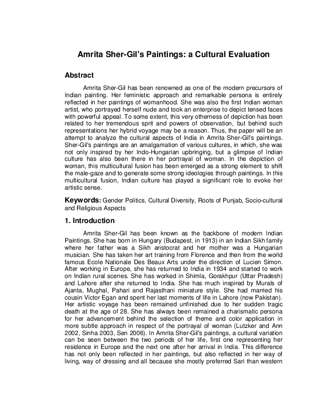 (PDF) AMRITA SHER-GIL | shikha bisht - Academia.edu