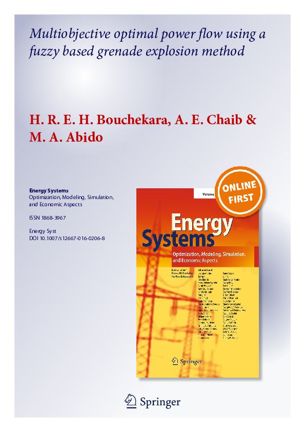 Pdf Multiobjective Optimal Power Flow Using A Fuzzy Based Grenade Explosion Methodpdf