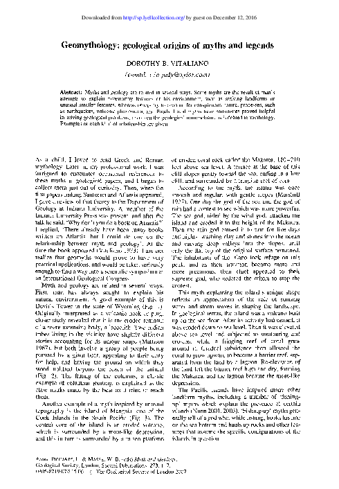 (PDF) Geomythology: geological origins of myths and legends