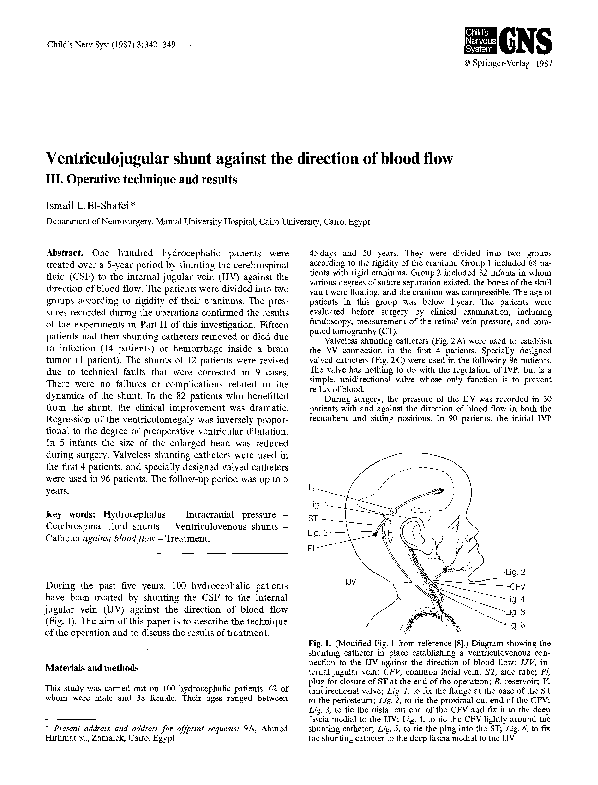 (PDF) Ventriculojugular shunt against the direction of blood flow