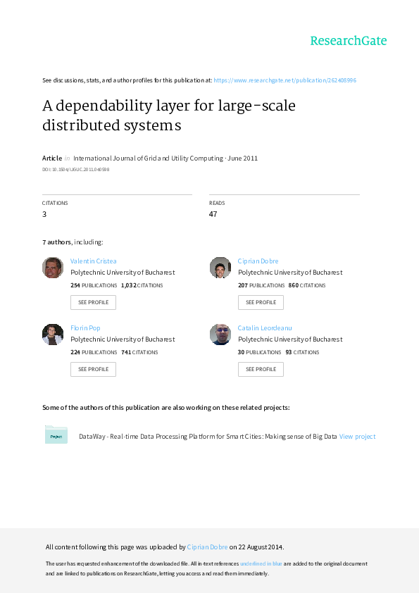 (PDF) A dependability layer for large-scale distributed systems