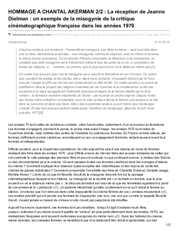 une critique d'un film