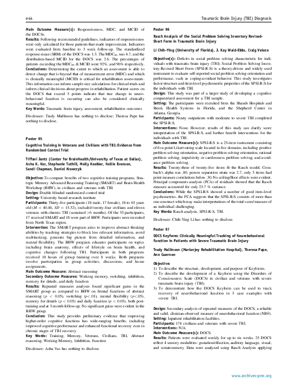 (PDF) Poster 95 Cognitive Training in Veterans and Civilians with TBI ...