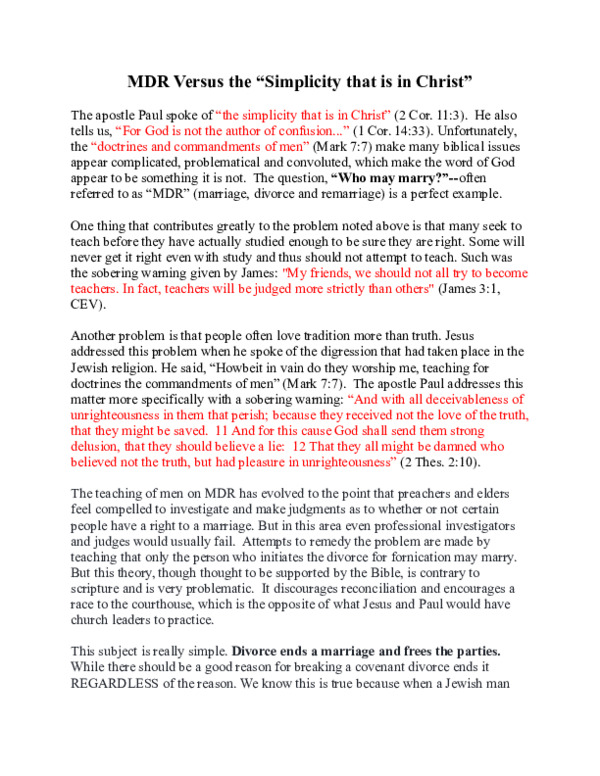 (DOC) MDR Versus the Simplicity that is in Christ.doc