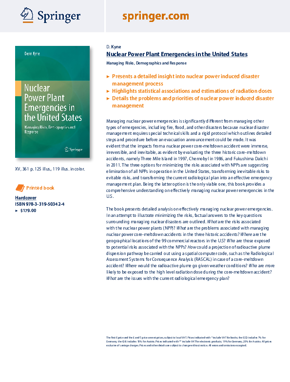 (PDF) Nuclear Power Plant Emergencies in the United States